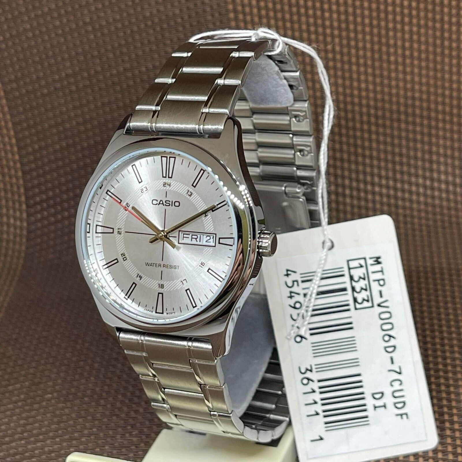 MTP-V006D-7CUDF | Đồng Hồ Casio | Nam | Dây Kim Loại | Nền Mặt Màu Trắng | Chống Nước